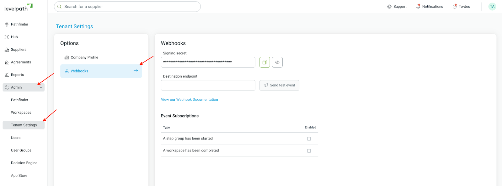 Webhooks – Levelpath